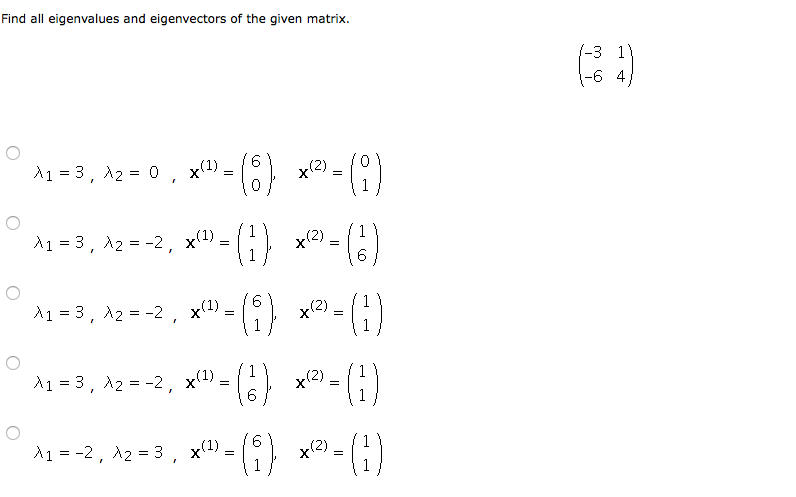 Solved Find all eigenvalues and eigenvectors of the given | Chegg.com