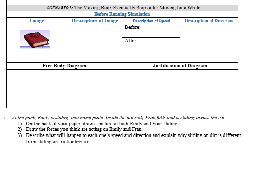 Solved SCENARIO 3: The Moving Book Eventually Stops after | Chegg.com