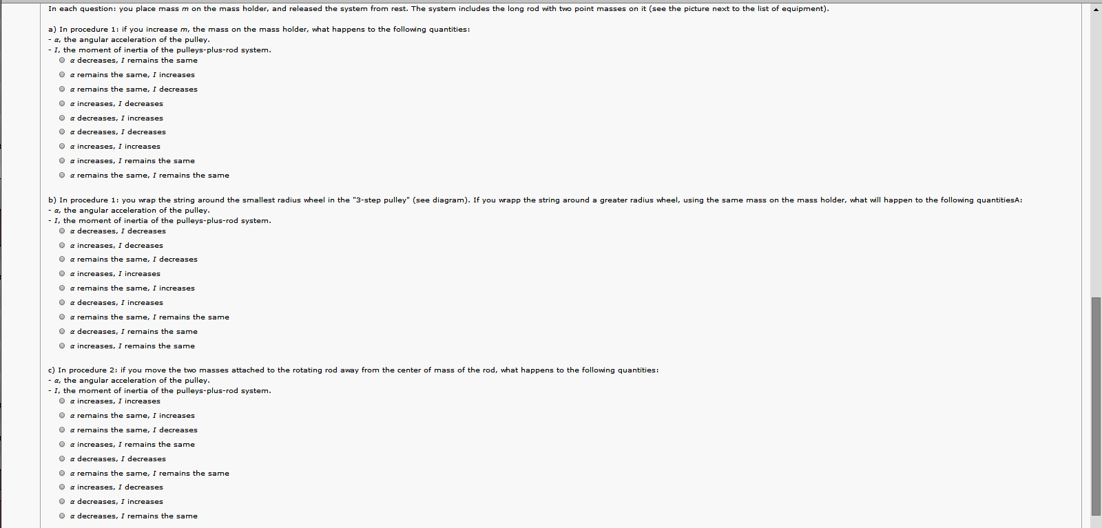 Solved In each question: you place mass m on the mass | Chegg.com