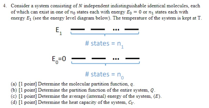 Solved 4. Consider a system consisting of N independent | Chegg.com