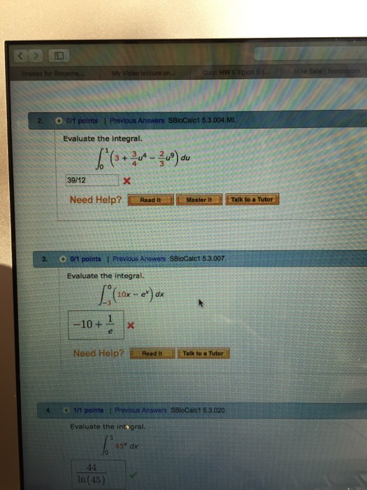 Solved Evaluate the integral. integral_0^1 (3 + 3/4 u^4 - | Chegg.com