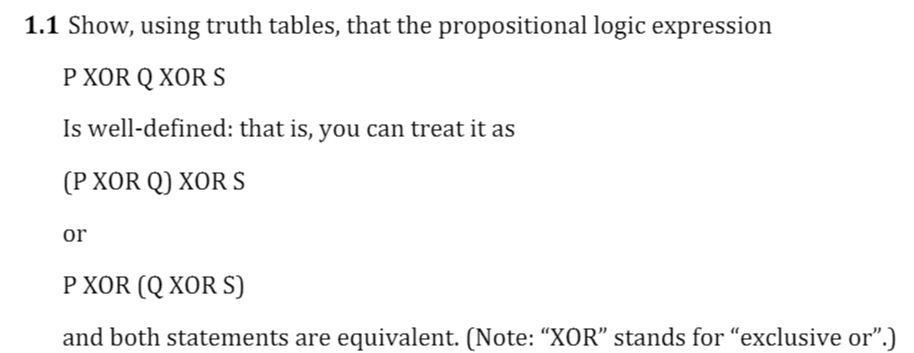 Solved Show, using truth tables, that the propositional | Chegg.com