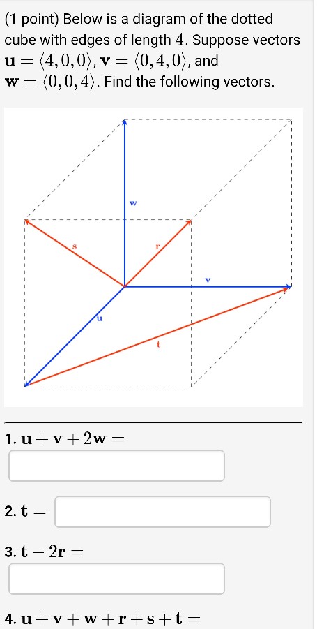 Solved Below is a diagram of the dotted cube with edges of | Chegg.com