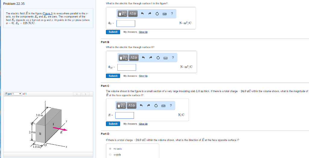 Solved Problem 22.35 The electric field E⃗ in the | Chegg.com