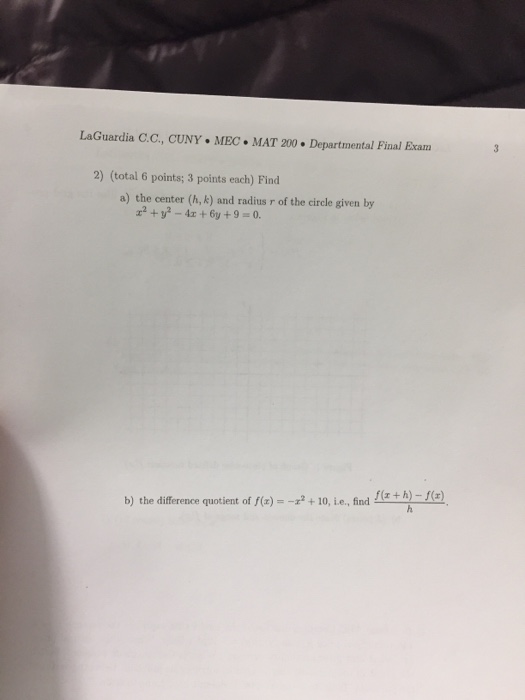 Solved Find the center (h, k) and radius r of the circle | Chegg.com