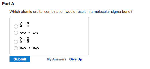 Solved Which atomic orbital combination would result in a | Chegg.com