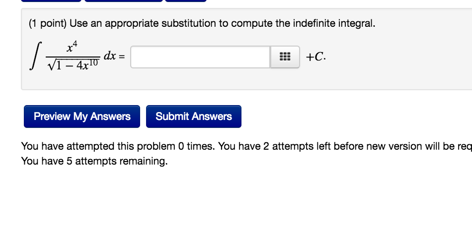 Solved Use an appropriate substitution to compute the | Chegg.com