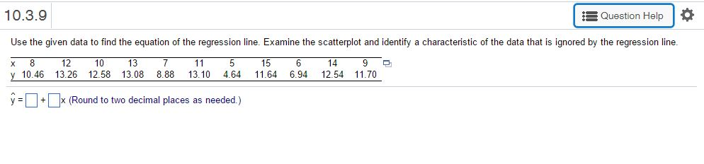 Solved Use the given data to find the equation of the | Chegg.com