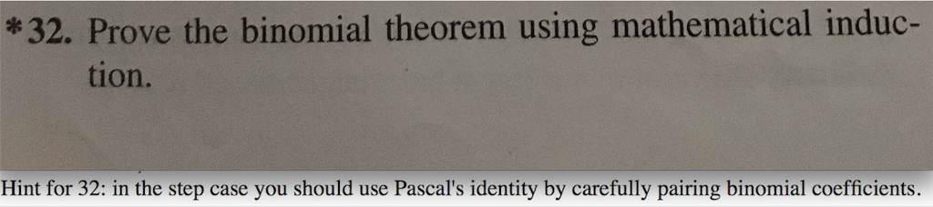 Solved Prove the binomial theorem using mathematical | Chegg.com