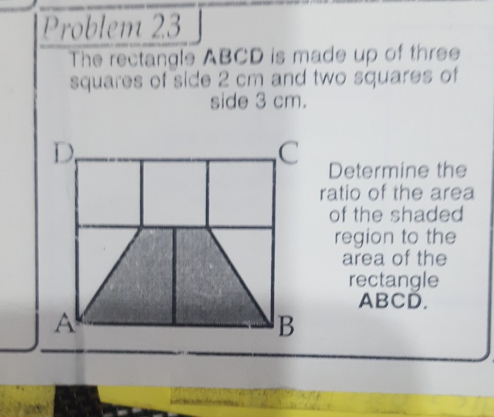 Solved Problem 23J The rectangle ABCD is made up of three | Chegg.com