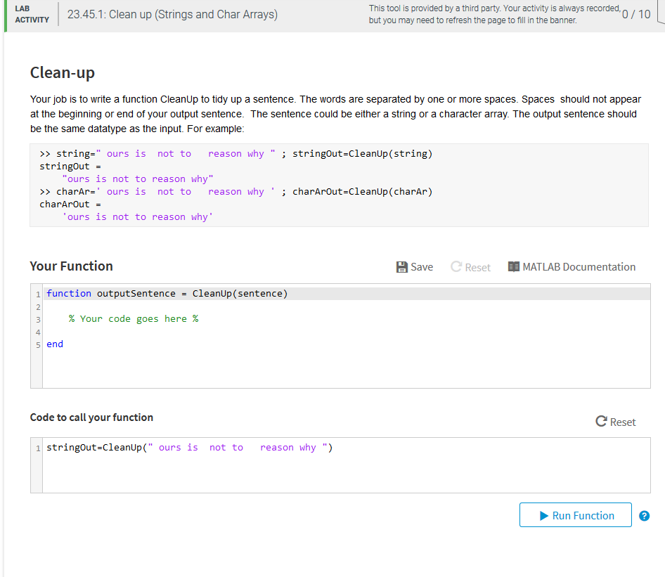 Solved This tool is provided by a third party. Your activity | Chegg.com