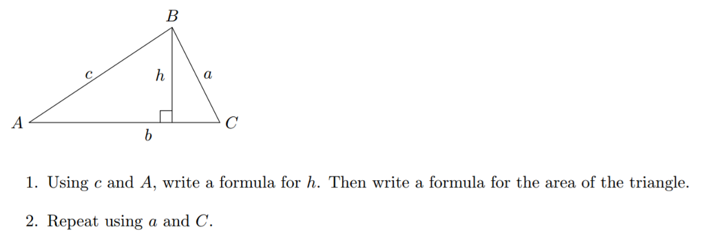 Solved Using c and A, write a formula for h. Then write a | Chegg.com