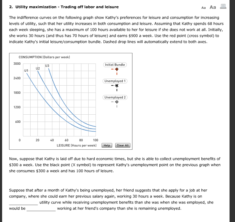 2. Utility maximization Trading off labor and leisure | Chegg.com