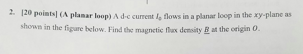 Solved 2. 120 points (A planar loop) A d-c current lo flows | Chegg.com