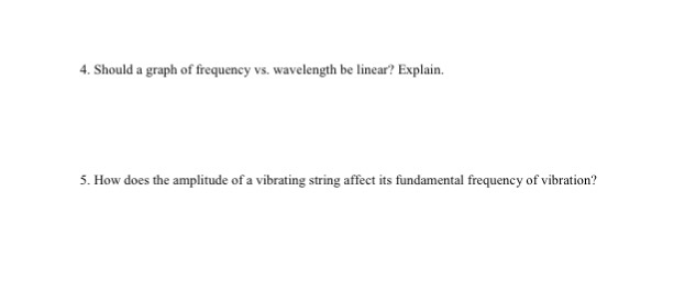 Solved Should a graph of frequency vs. wavelength be linear | Chegg.com