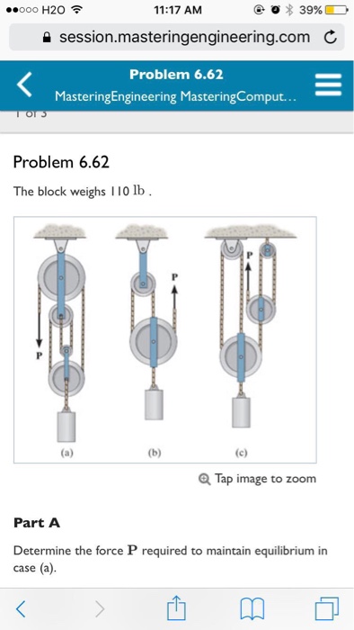 Solved The block weighs 110 Ib. Determine the force P | Chegg.com