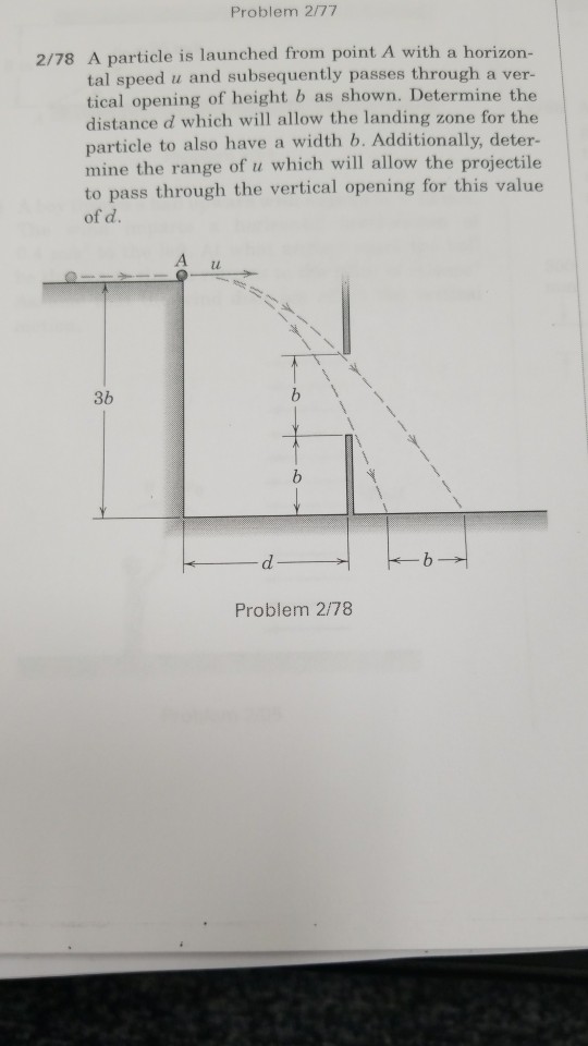 Solved Problem 2/77 2/78 A particle is launched from point A | Chegg.com