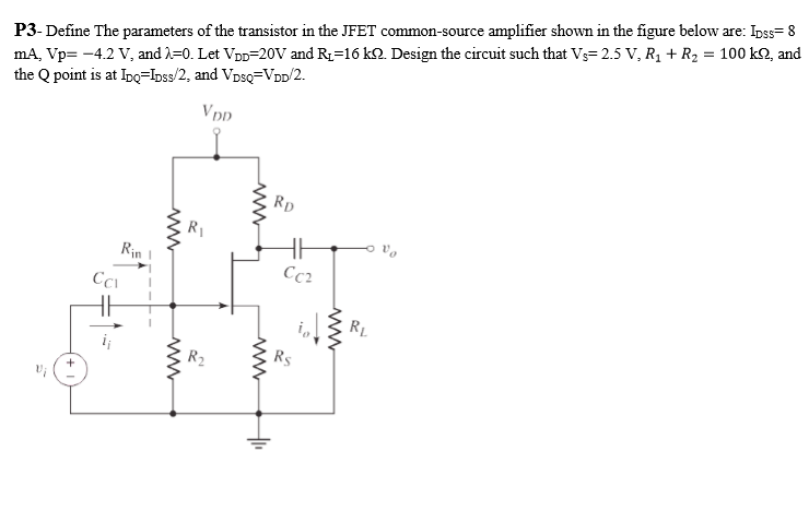 Solved Define The parameters of the transistor in the JFET | Chegg.com