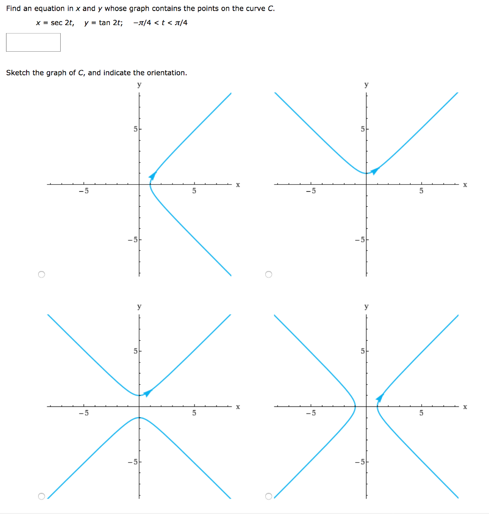 Solved Find an equation in x and y whose graph contains the | Chegg.com