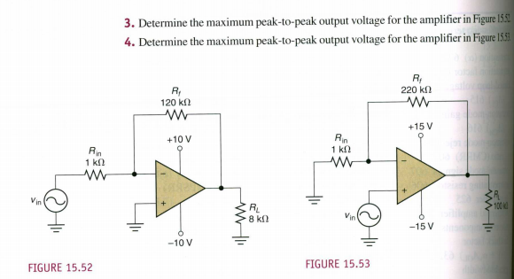 Solved 3. Determine the maximum peak-to-peak output | Chegg.com