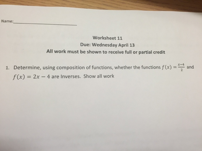 Solved Determine, using composition of functions, whether | Chegg.com