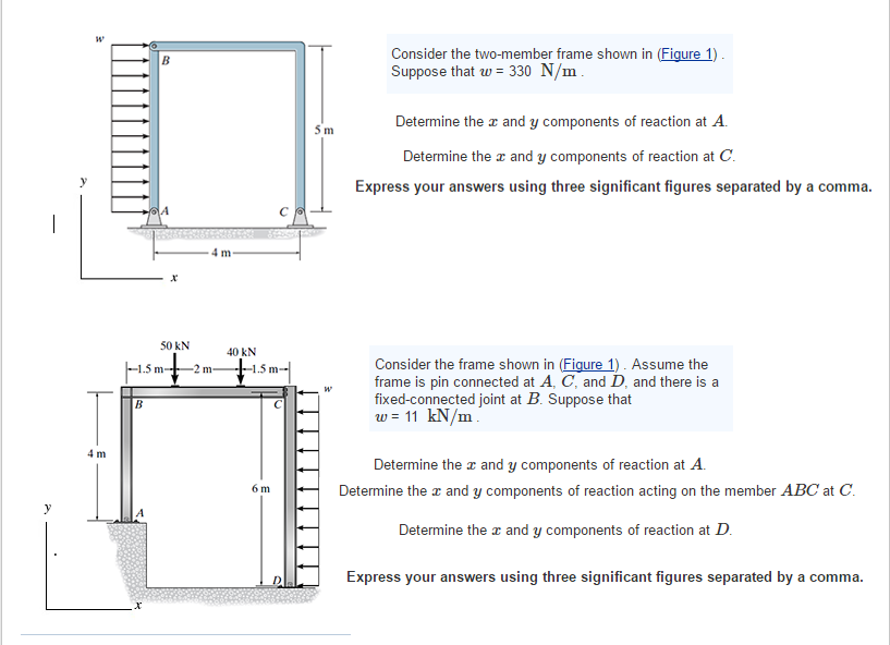 Solved Consider the two-member frame shown in (Figure 1). | Chegg.com