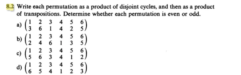 Solved Write each permutation as a product of disjoint | Chegg.com