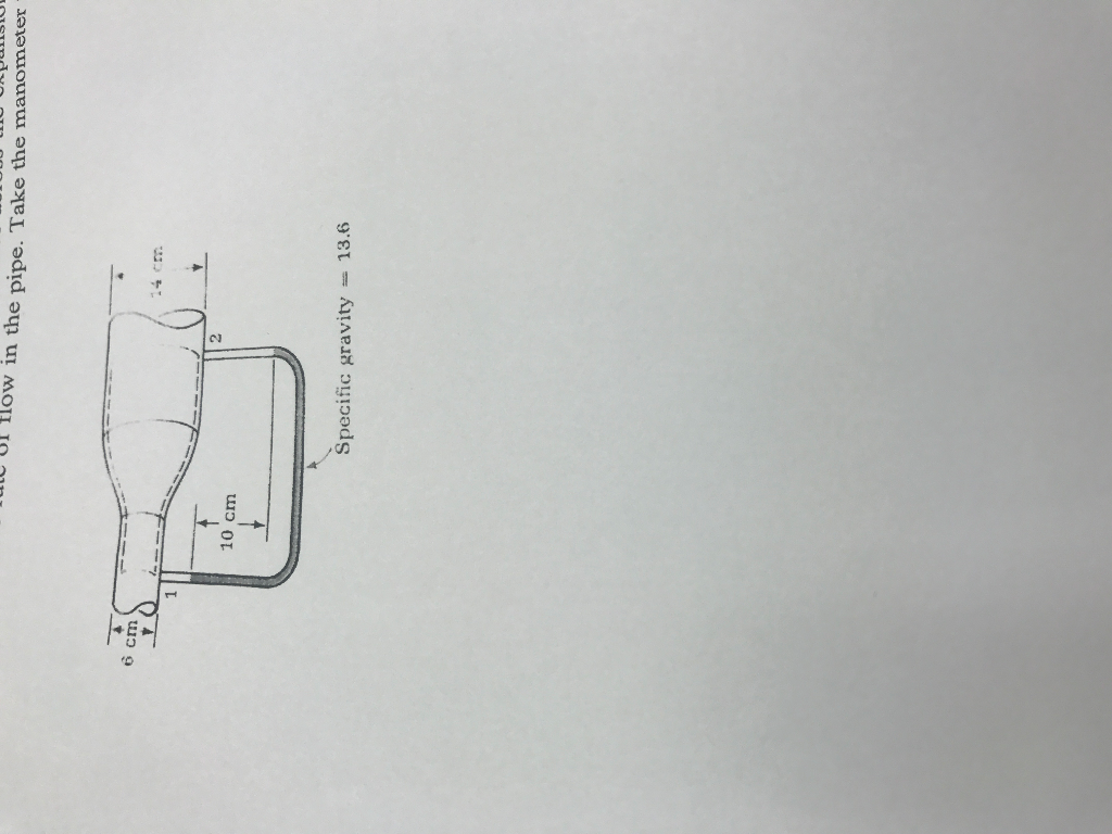 Solved consider water through an enlargement placed in a | Chegg.com
