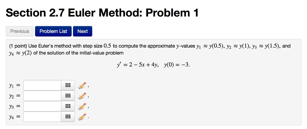 Solved Use Euler's method with step size 0.5 to compute the | Chegg.com