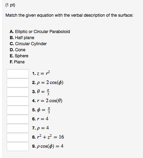 Solved (1 pt) Match the given equation with the verbal | Chegg.com Solved (1 pt) Match the given equation with the verbal | Chegg.com