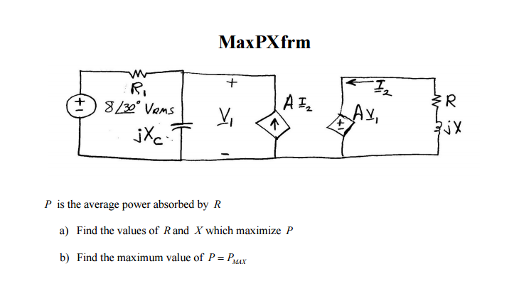 Solved R1 = 9 Ohms Xc = -4 Ohms A = 50 | Chegg.com