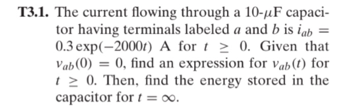 Solved The current flowing through a 10-mu F capacitor | Chegg.com