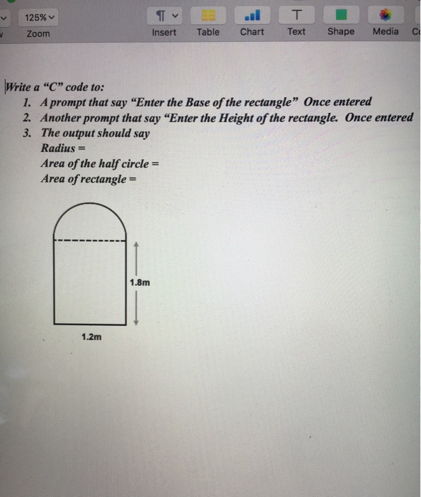 Solved A prompt that say "Enter the Base of the rectangle" | Chegg.com