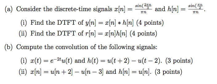 Solved Consider the discrete-time signals x[n] = sin(2 pi | Chegg.com