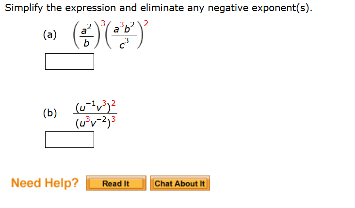 Solved Simplify the expression and eliminate any negative | Chegg.com