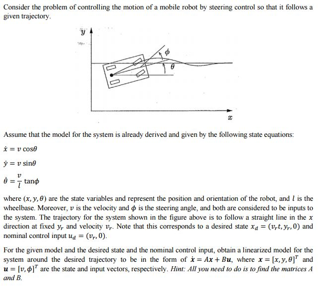 Solved Consider the problem of controlling the motion of a | Chegg.com