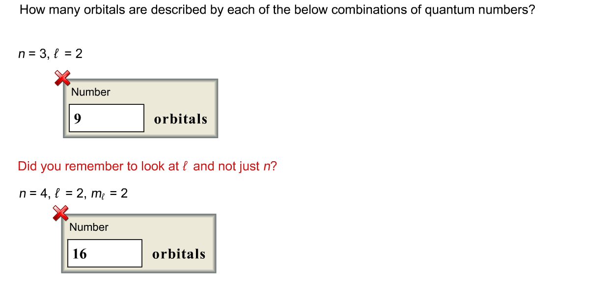 Solved How many orbitals are described by each of the below | Chegg.com