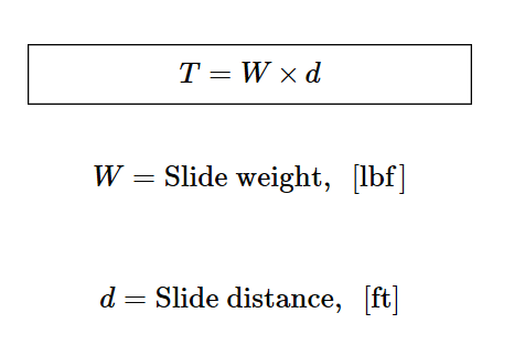 Solved W - Slide weight, lbf d Slide distance, ft| | Chegg.com