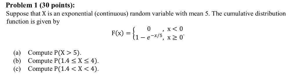 Solved Suppose that X is an exponential (continuous) random | Chegg.com
