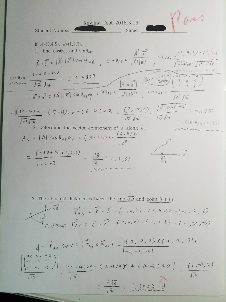 Solved Review Test 2018.3.16. Student NumberName If | Chegg.com