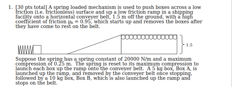 Solved 1. 130 pts totall A spring loaded mechanism is used | Chegg.com