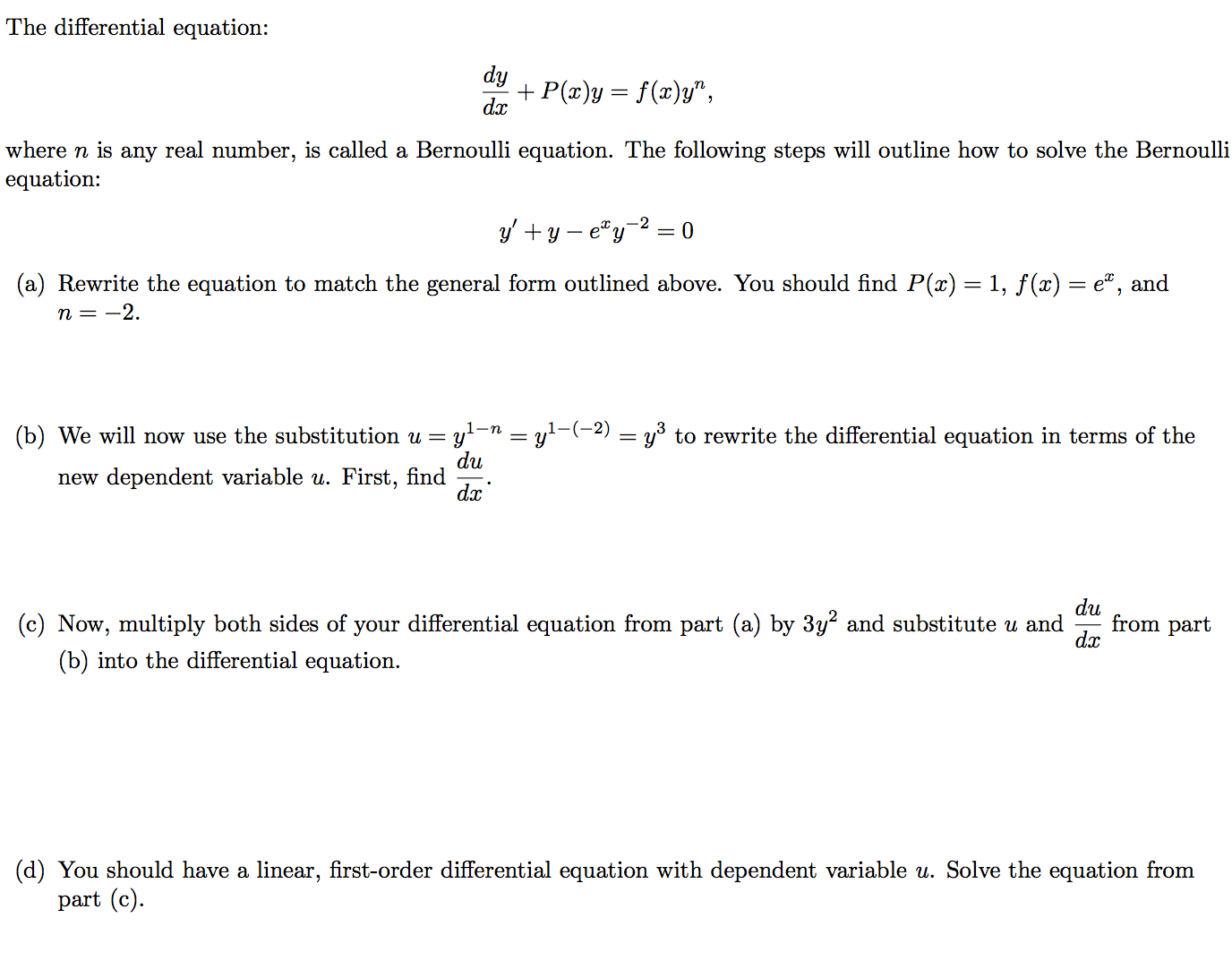 Solved The Differential Equation Dy dx P x y F x yn Chegg Solved The Differential Equation Dy dx P x y F x yn Chegg