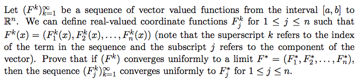 Solved Let ( be a sequence of vector valued functions from | Chegg.com