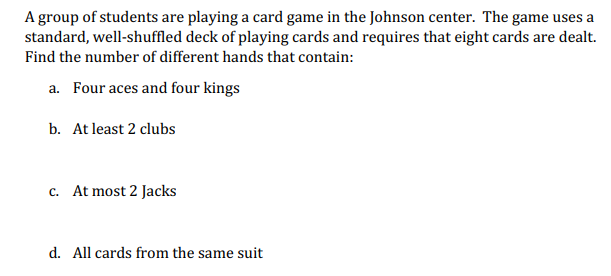 Solved A group of students are playing a card game in the | Chegg.com