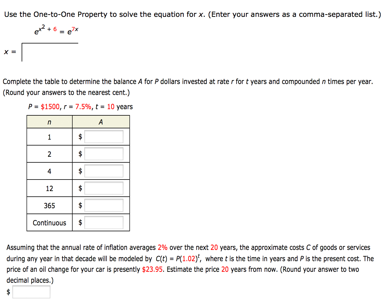 Solved Use the One-to-One Property to solve the equation for | Chegg.com