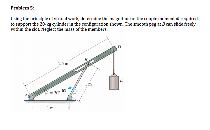 Solved Problem 5: Using the principle of virtual work, | Chegg.com