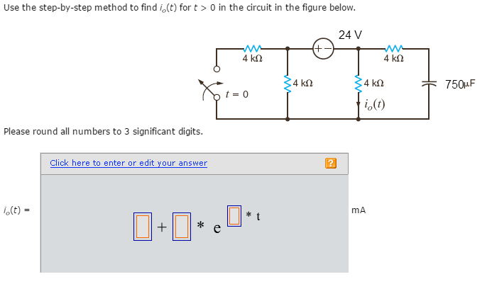 Solved Use the step-by-step method to find io(t) for t > 0 | Chegg.com