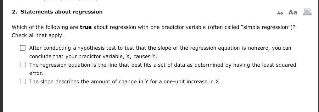 Solved Which of the following are true about regression with | Chegg.com
