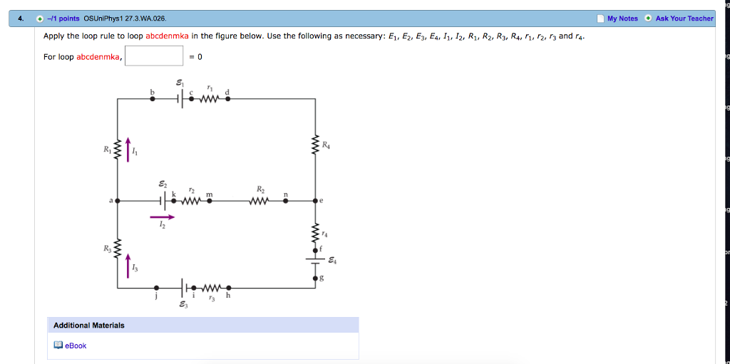 Solved 4. 1 points OSUniPhys1 27.3.WA.026 My Notes Ask Your | Chegg.com Solved 4. 1 points OSUniPhys1 27.3.WA.026 My Notes Ask Your | Chegg.com
