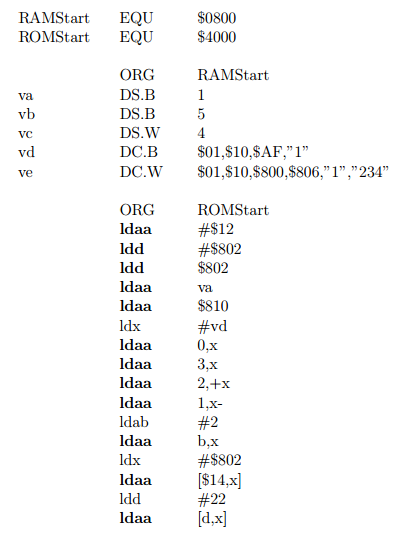 For each of the instructions highlighted (boldface), | Chegg.com